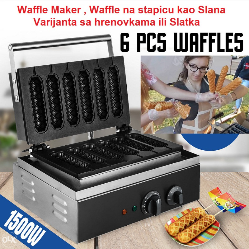mašina za pravljenje vafli Waffle na stapicu - Pekarska oprema i mašine ...