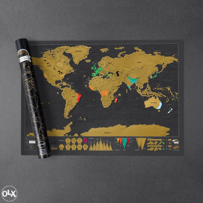 Veliki poster greb mapa svijeta za putovanja - Umjetnost - Posteri i ...
