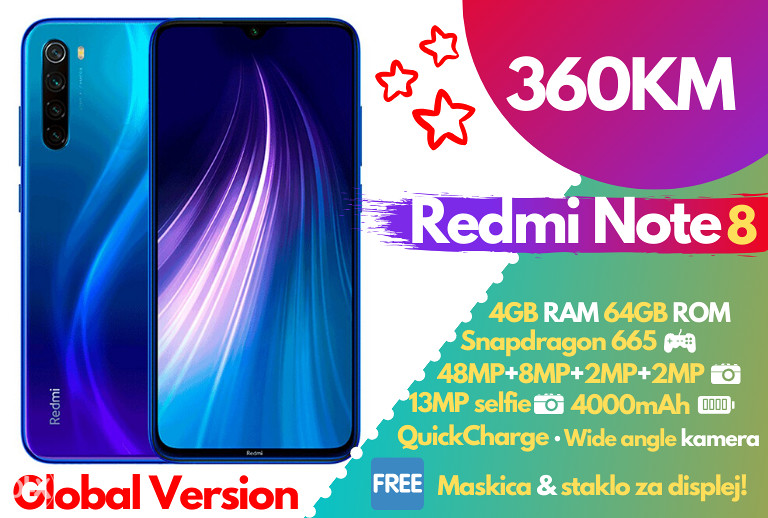 Xiaomi Redmi Note 8 Global Version 4/64GB poklon staklo - Mobiteli - OLX.ba
