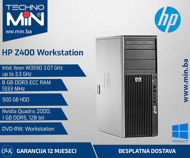 HP Z400 Workstation, Xeon W3550 3.07/8/500/RW/Tower - Desktop Računari ...
